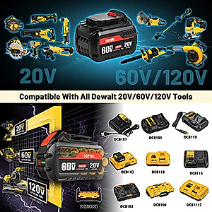 TenHutt 【Upgrade】 20V/60V/120V 9.6Ah High Capacity MAX Lithium-ion Replacement Battery for Flexvolt 20V/60V/120V Cordless Power Tools DCB606 DCB612 DCB206 DCB204 Li-ion Battery