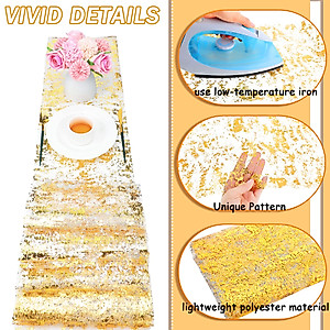 12 Pieces Gold Table Runner Metallic Thin Mesh Table Runner Roll 11 x 84 Inches Gold Table Decorations for Party Glitter Table Runner Rectangle Thin Table Cloths for Wedding Baby Shower Birthday