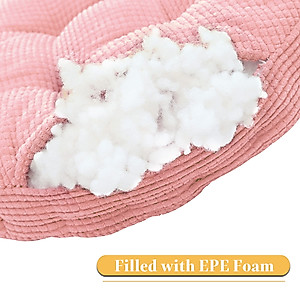 HomeMiYN Round Seat Cushions, EPE Foam Filled Indoor Chair Pad Cushions for Home, Office, Dining, Kitchen (Small (Pack of 2), Pink)