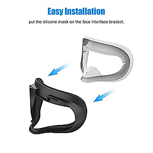 VR Accessories Eye Mask for Oculus Quest 2 Light Blocking Soft Silicone Face Eye Cover Pad for Quest2 Lens Sleeve (Gray)