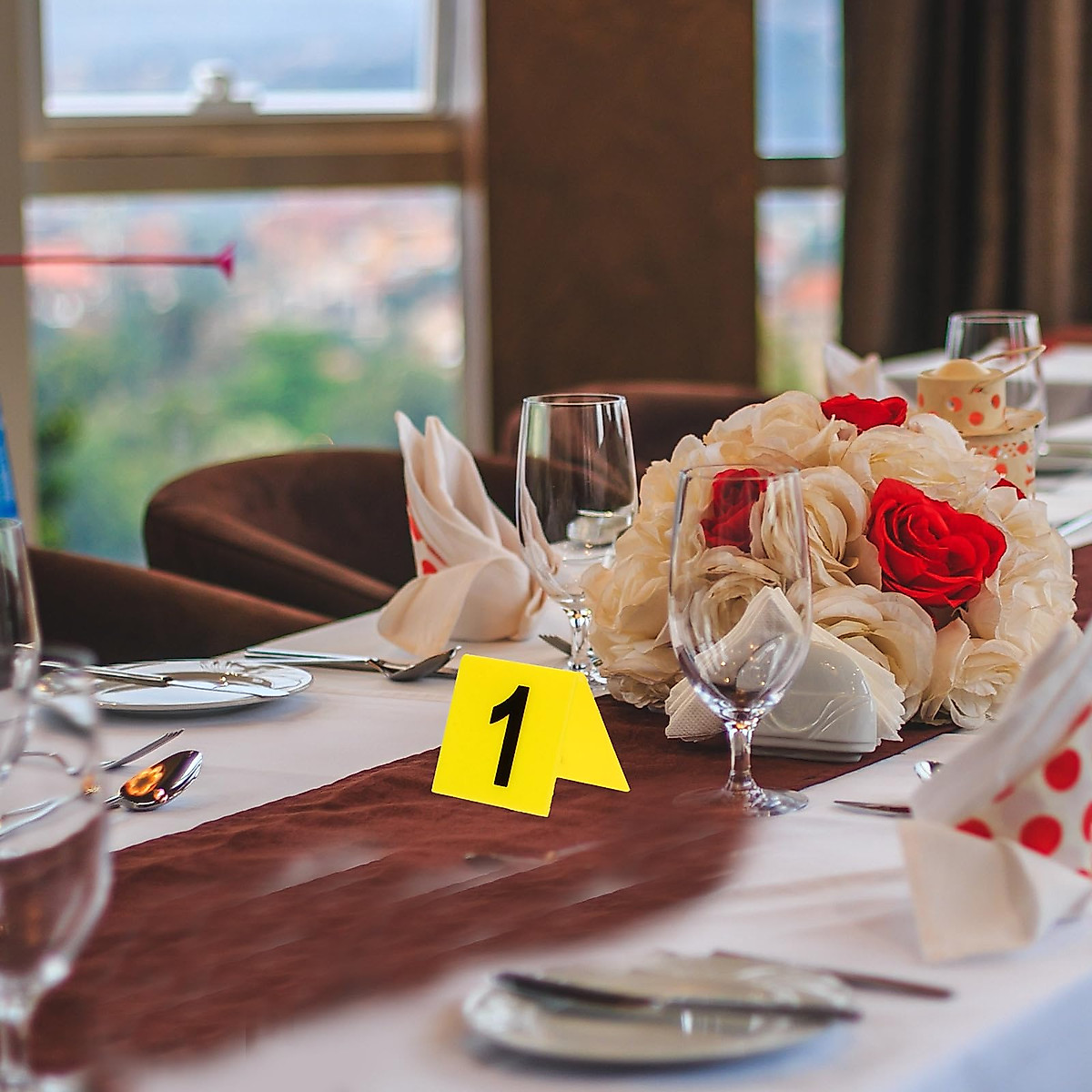 Luxshiny 10pcs Acrylic Tent Table Numbers 1-10 Double Side Numbered Table Tents Restaurant Wedding Table Number Table Tent Numbers Cards Signs Evidence Markers Supplies