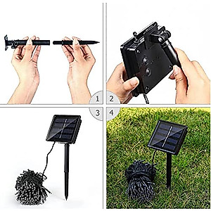 JFNV-200 LED Solar Purple Christmas Lights,String Lights,Waterproof Fairy Lights for Xmas, Home, Wedding, Patio, Lawn, Garden, Porch, Party and Holiday Decorations,8 Modes Light