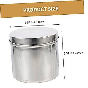 FOMIYES Ointment Jar Metal Stand Makeup Organizer Box Case Containers with Lids Stainless Steel Airtight Canister Cotton Swab Container Cotton Swab Holder Container Cotton Balls Jar Silver