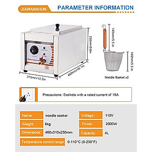 Commercial Pasta Cooker 2 Holes Noodle Cooking Machine 1500W Macaroni Vegetable Dumpling Cooker for Restaurant Hotel 110V