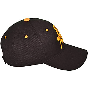 AborenCo Freemason Mason Symbol Adjustable 3D Embroidery Baseball Cap Hat (Black)