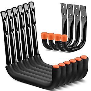 HORUSDY 10-Pack Garage Hooks, Utility Hooks, 9" & 6” Garage Hooks Heavy Duty Wall Hooks for Bikes, Kayak and Hanging Ladders