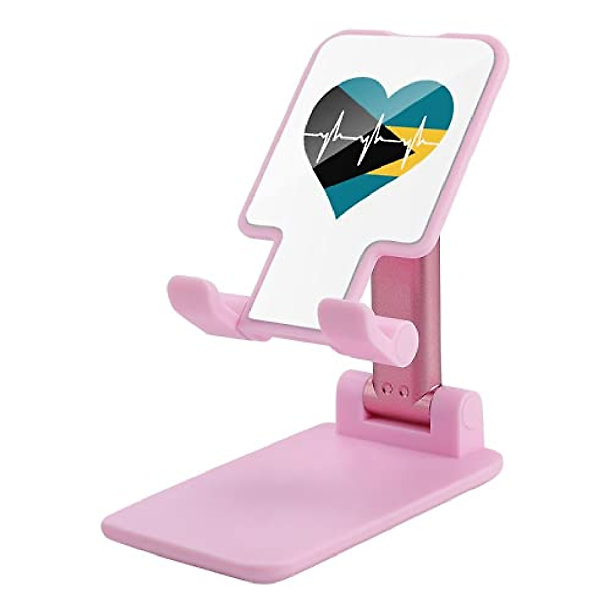 Love Bahamas Heartbeat Print Cell Phone Stand Compatible with iPhone Switch Tablets Foldable Adjustable Cellphone Holder Desktop Dock (4-13")