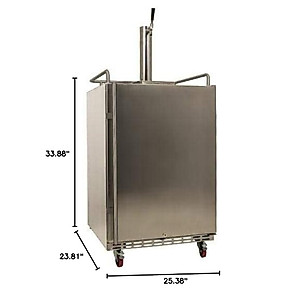 EdgeStar KC7000SSOD Full Size Tower Cooled Built-In Outdoor Kegerator - Stainless Steel