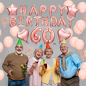 Crisky Rose Gold Foil 60 Fabulous Napkins Plates Cups Set for Women 60th Birthday Party Decorations Supplies, Disposable Tableware Set of 24 (9" Plates, 7" Plates, Luncheon Napkins, 9oz Cups)