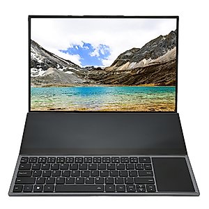 ASHATA Ultra Thin Laptop, 16 inch Main Screen,14 inch Touch Sub Screen 1920x1200, for Intel I7 10750H, 16GB RAM, Laptop Computer for Windows 10 11 System, with Stylus, 5000mAh, Silver