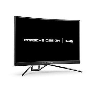 Porsche Design Agon PD27 27" Gaming Monitor, 1000R Curved QHD (2560x1440), 240Hz 0.5ms, DisplayHDR 400, Light FX, Quick Switch Keypad, Low Input Lag, Height-Adjust, 4Yr Re-Spawned, Black