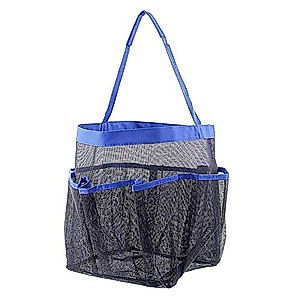 Kuchung Mesh Shower Caddy Basket for College Dorm Room Essentials Hanging Portable Tote Bag Toiletry for Bathroom Accessories Cosmetics Shampoo Soap Organizer Shower Tote for Women Men, blue
