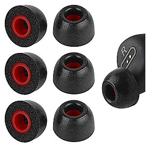 Geekria 3 Pairs Comfort Memory Foam True Wireless Earbuds Ear Tips Compatible with 4.5-6.3mm in-Ear Earphones Nozzle Blocking Noise Foam Tips/Earbud Ear Tips/Tips Eartips (L Size/Short)