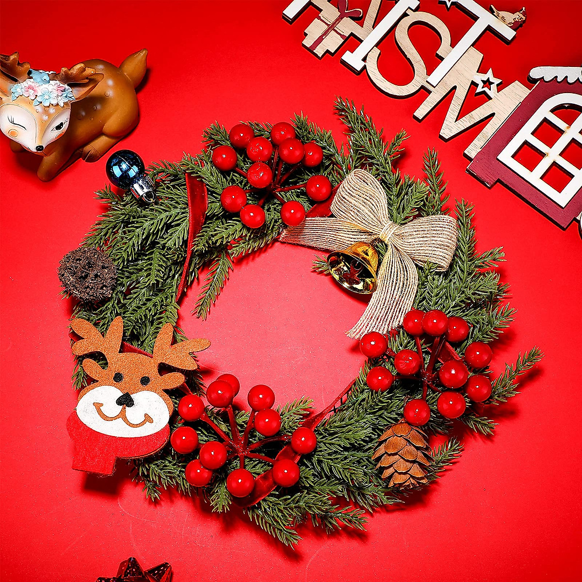 120 Pcs Christmas Artificial Pine Needles Branches 6.7 x 1.6 Inches Fake Pine Branches Greenery Garland Christmas Tree Branches Green Leaves Needle for DIY Crafts Christmas Wreaths Home Garden Decor