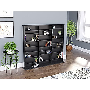 Prepac Triple Width Wall Storage Cabinet, Black