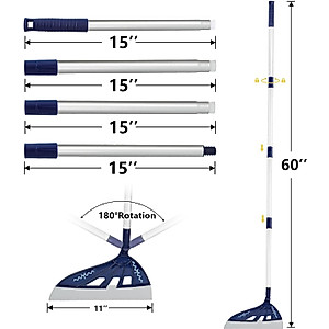 Magic Broom Sweeper, Multifunction Silicone Broom, Household Squeegee Broom for Floor Cleaning, Bathroom, pet Hair, Dark Blue Dog Broom Brush Set (Blue)