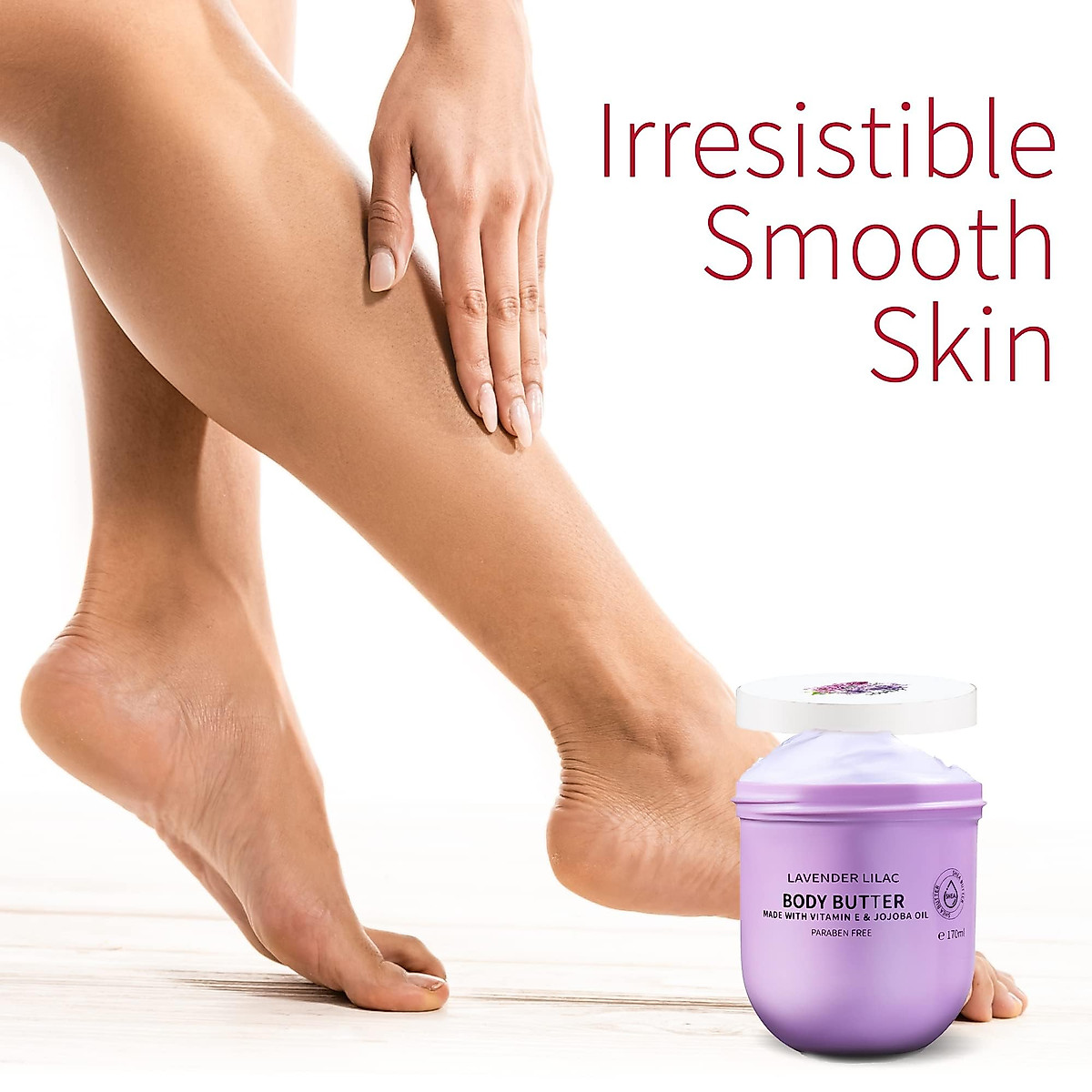 Lavender Lilac Body Butter - Shea Cream with Jojoba Oil & Vitamin E - Hydrating Natural Moisturizer for Hands - 5.74 Fl Oz