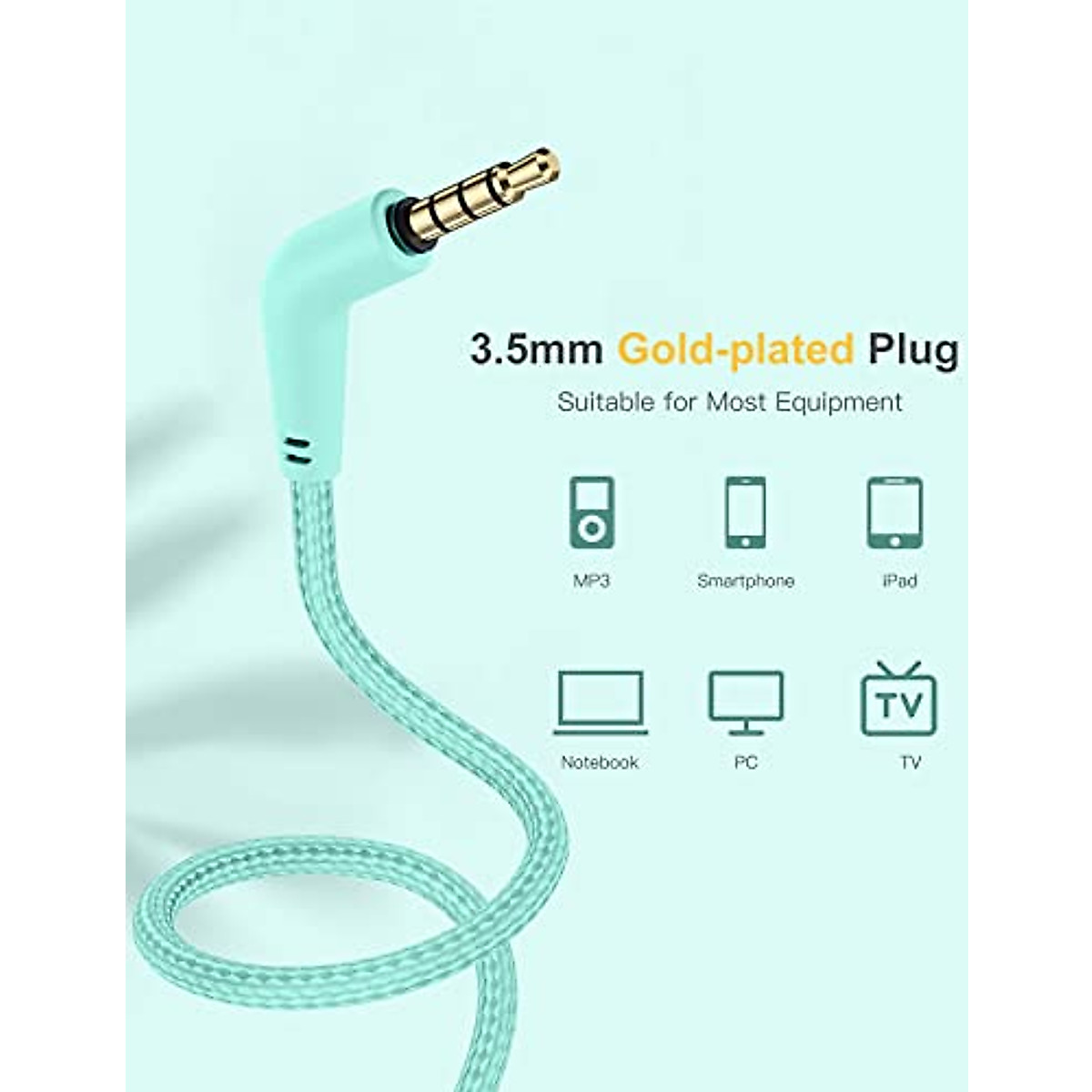 Kids Headphones with Microphone, Over-Ear Headphones for Kids with Sharing Function, 85dB/94dB Safe Volume Limit, HD Sound, Headset for On-line Study, School, Travel, Headphone for Children [Green]