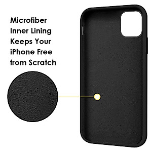 MOCCA Compatible with iPhone 13 Mini Case with Ring Kickstand |Liquid Silicone| Microfiber Linner | Anti-Scratch Full-Body Shockproof Protective Case for iPhone 13 Mini 5.4inch-Black