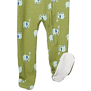 Amazon Essentials Baby Boys' Snug-Fit Cotton Footed Sleeper Pajamas, Pack of 3, Elephants, 12 Months