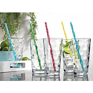Home Essentials & Beyond Drinking Glasses Set of 4 Highball Glass Cups Bar Glasses, Uses for Juice, Water, Cocktails, Beverages, and Iced Tea. Dishwasher Safe