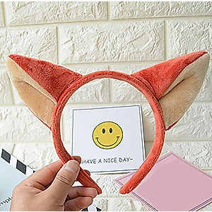 Elaine Room Headband Fox Ear Hairband Christmas Party Birthday Headwear (red fox)