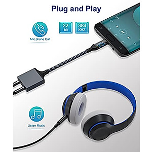 iAlegant USB C Microphone Adapter, USB C to Dual 3.5mm Female Aux Headphone Adapter, USB C to 3.5mm Splitter Mic Audio Adapter for Samsung S21 Note 20, Pixel 4 3 XL, iPad Pro 2020,MacBook Pro