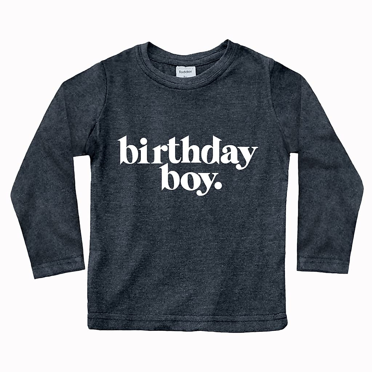 Birthday boy Shirt Toddler Outfit its My Year Old First 1st 2nd 3rd 4th 5th Tshirt (12 Months, Charcoal Black - Long Sleeve)