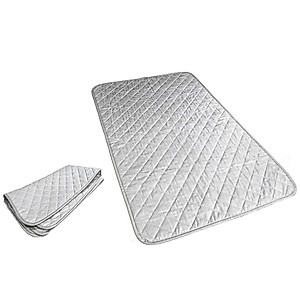 Ironing PadMat Iron Anywhere Portable Travel Ironing Blanket100%Cotton Quilted Protect Surfaces Weighted Corners Cover for Washer Dryer Table Top Countertop Small Ironing Board 18" x 31