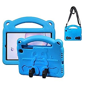 FIREVASE Tablet Kids Case for Samsung Galaxy Tab A 8.4 Inch,SM-T307/T307U, EVA Shock Proof Light Weight Professional Kids Case, with Handle Built-in Bracket & Shoulder Strap (Blue)