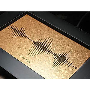 I Love You Soundwave Art, Visible Voice 8th Wedding Anniversary Gifts for him or her - 3.5 x 5 inch Bronze Color Valentines Day, Christmas Gift