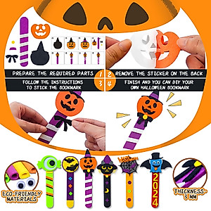 ZIRSENG 24 Piece Halloween Crafts for Kids Ages 4 8 12, Halloween DIY Bookmark Craft Bulk for Party Favors, Halloween Classroom Crafts Rewards Prizes for Students, Trick or Treat Goodie