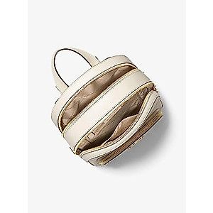 Michael Kors Jaycee Large Zip Pocket Leather Backpack (Lt Cream)