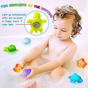 Bath Toys Gifts for Age 3 4 5 6 7 8+ Years Old Kids Boys Girls Toddlers - Swim Pool Bathtub Tub Toys for Toddlers Summer, Stacking Cup with Wind Up Water Toys for Baby Birthday Christmas