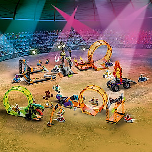 LEGO City Stuntz The Shark Attack Stunt Challenge Adventure Series Toy with Flywheel Powered Stunt Bike & Racer Minifigure, Toys for Kids Years Old and Up, 60342