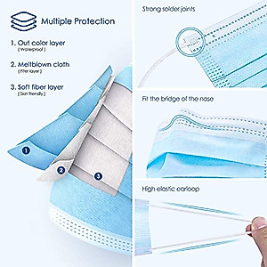 Disposable Face Masks, Yassk 3 Layer Butterfly Printed Face Masks with Elastic Ear Loop, Breathable Masks-Dust Air Pollution Protection for Adults (Butterfly-C)