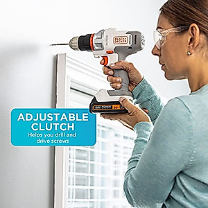 BLACK+DECKER 20V MAX Matrix Cordless Drill/Driver Kit, White (BDCDMT120WC1FF)