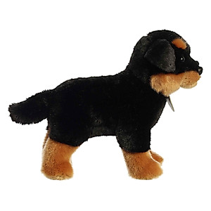Aurora® Realistic Miyoni® Rottweiler Stuffed Animal - Lifelike Detail - Cherished Companionship - Black 10 Inches