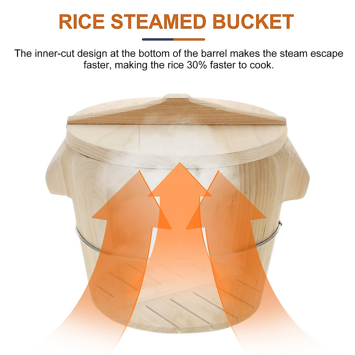 DOITOOL Veggie Steamer 1pc Steam Bucket Wood Household Dumpling Pot Rice Steamer Baskets