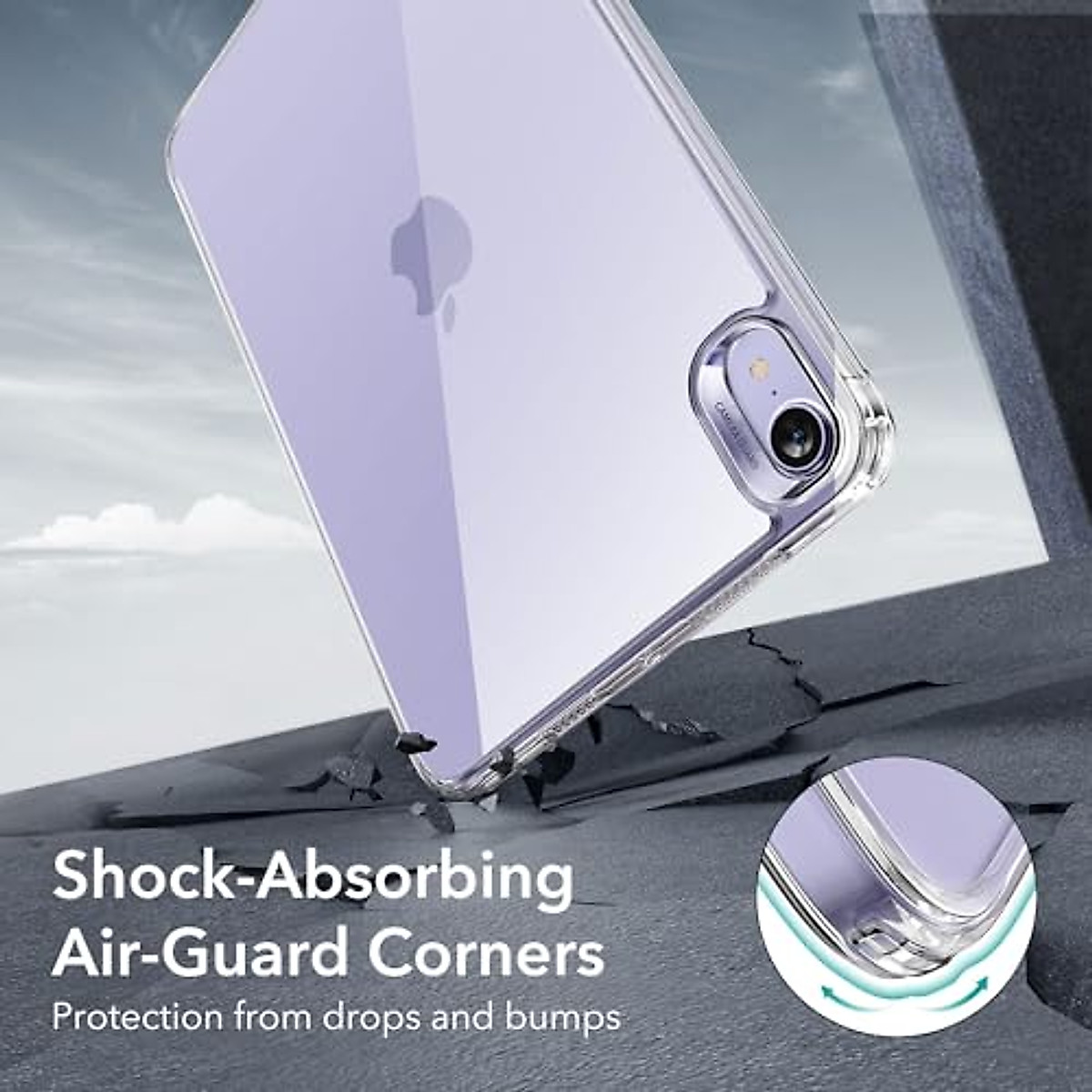 ESR for iPad Mini 7 A17 Pro Case, iPad Mini 7th/6th Generation Case (2024/2021), Slim and Light, Shock and Drop Protection, Yellowing Resistant, Hard Back, Supports Pencil Pro & Pencil(USB-C), Clear