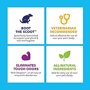 Vetnique Labs Glandex Dog Wipes for Pets Cleansing & Deodorizing Anal Gland Hygienic Wipe​s for Dogs & Cats with Vitamin E, Skin Conditioners and Aloe (75ct)