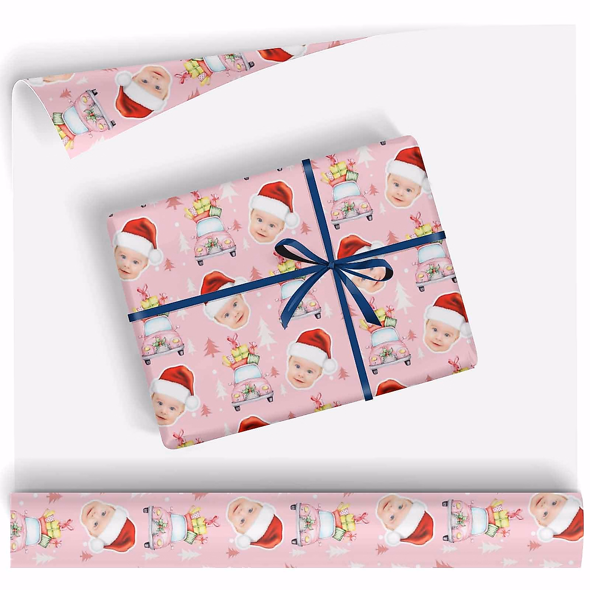 Enjoyyjl Personalized Christma Gift Wrapping Paper for Baby Shower, Kids, Son, Daughter Custom Photo Gift Wrapping Paper Roll Customized Gifts Wrapped Decor for Birthday Christma Valentine' Day