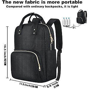 Laptop Backpack Women, Computer Backpack Women, Lightweight Backpack for Travel, Stylish Women Work Bag, College Casual Daypack 15.6 Inch, Waterproof Business Computer Backpack for Ladies Nurse, Black