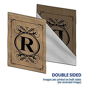 Anley Classic Monogram Letter R Garden Flag, Double Sided Family Last Name Initial Yard Flags - Personalized Welcome Home Decor - Weather Resistant & Double Stitched - 18 x 12.5 Inch