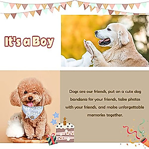 Waghaw Gender Reveal Dog Bandana, It's A Girl It's A Boy Dog Bandana Gender Reveal Bandana for Small Medium Large (Small (Pack of 1), Blue)
