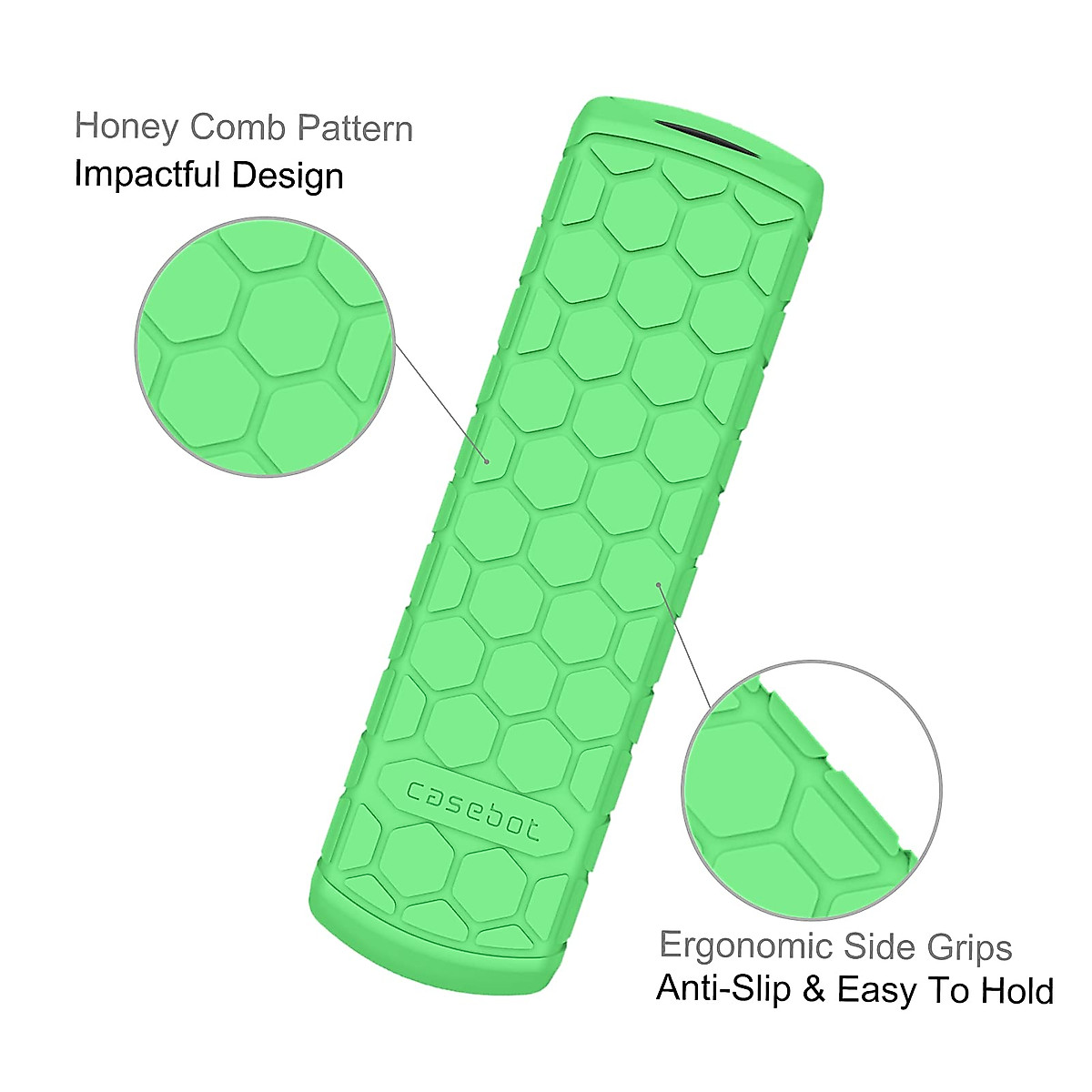 CaseBot Remote Case for Fire TV Stick 4K/Fire TV Stick 4K Max (1st Gen)/Fire TV Stick (3rd Gen)/Fire TV Stick Lite - Anti-Slip Silicone Cover for Alexa Voice Remote (2nd Gen and 3rd Gen), Green-Glow