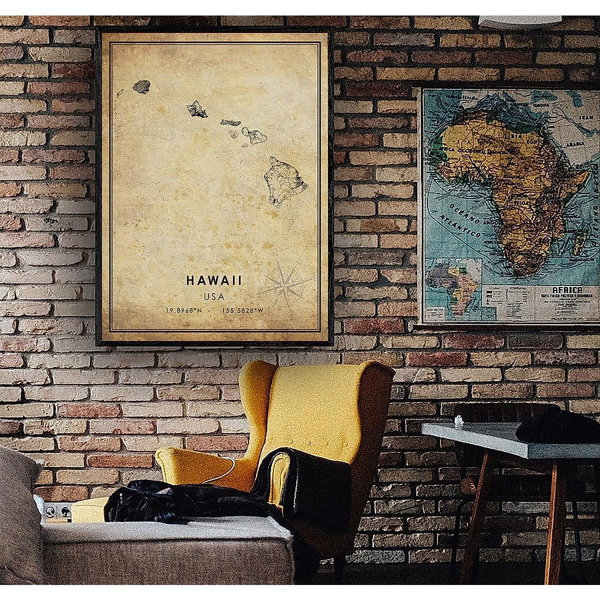 Hawaii Map Print Hawaii Map USA Map Art Hawaii City Road Map Poster Vintage Gift Map