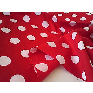 布人倶楽部（Fujin Club） Broad Polka-dot Print 日本製(Made in Japan) 42.5 inches (108 cm) Width (red, 59.1Inches)