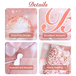 Happy 60th Birthday Banner Backdrop - 60 Birthday Party Decorations Supplies for Women or Men - Rose Gold 4 x 6ft