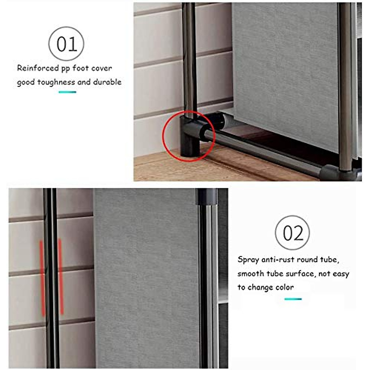 4 Tier 16-Pair Shoe Rack Cubby Organizer, Free Standing Shoe Storage Shelf ,Shoe Rack Storage Organizer 16 Pairs Portable Stackable Shoe Cabinet for Closet Entryway Bedroom